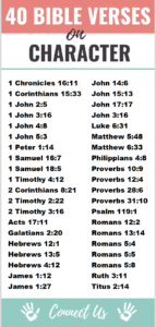 40 Strong Bible Scriptures on Character – ConnectUS