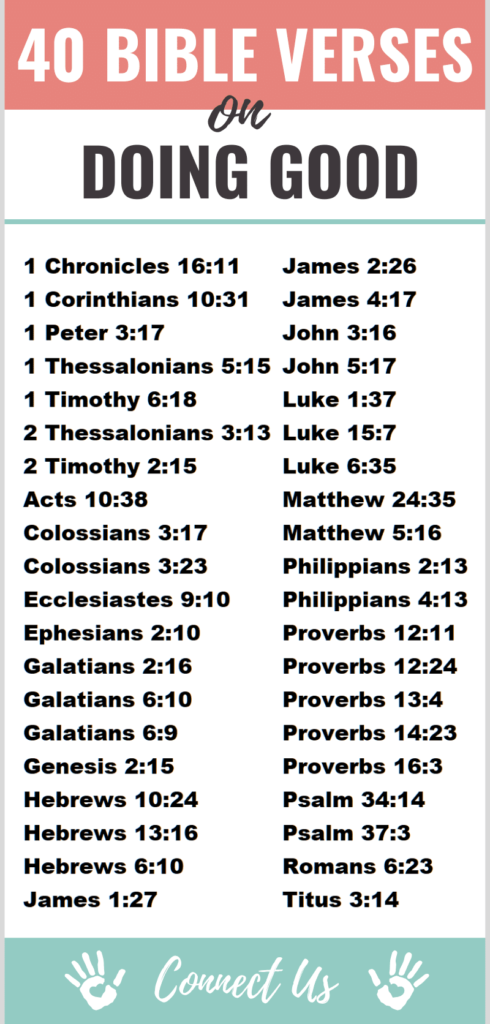 40 Encouraging Bible Scriptures on Doing Good – ConnectUS