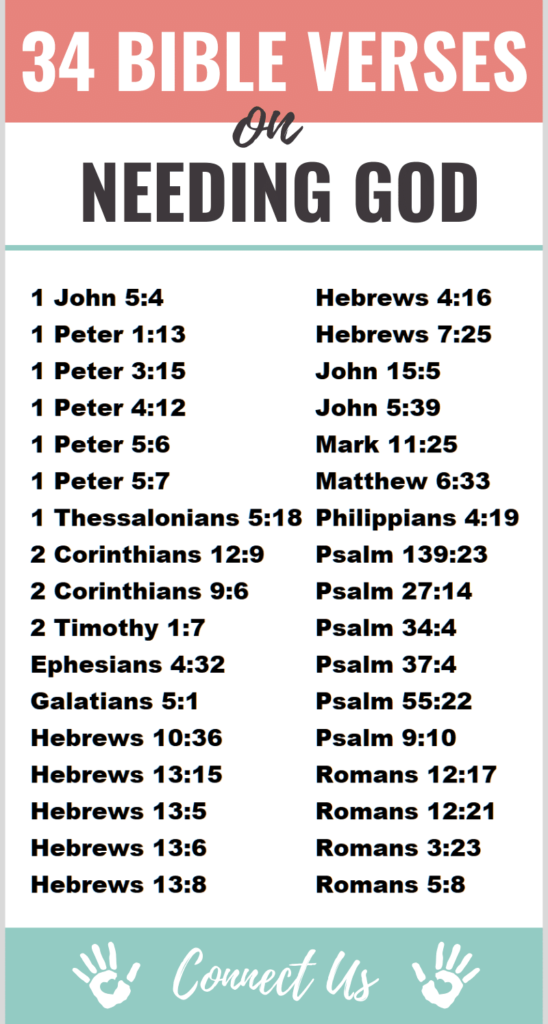 35 Important Bible Scriptures on Needing God – ConnectUS