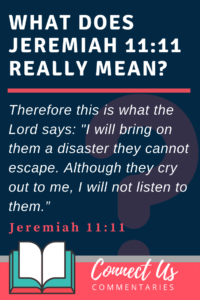 Jeremiah 11:11 Meaning of Verse and Simple Commentary – ConnectUS