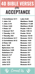40 Important Bible Scriptures on Acceptance – ConnectUS