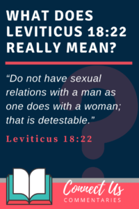 Leviticus 18:22 Meaning of Verse and Simple Commentary – ConnectUS