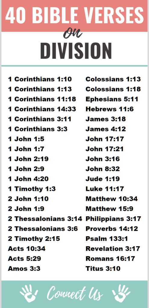 40 Best Bible Scriptures on Division – ConnectUS