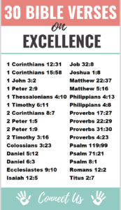 30 Uplifting Bible Scriptures on Excellence – ConnectUS