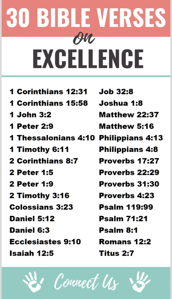 30 Uplifting Bible Scriptures on Excellence – ConnectUS