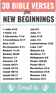 30 Encouraging Bible Scriptures on New Beginnings – ConnectUS