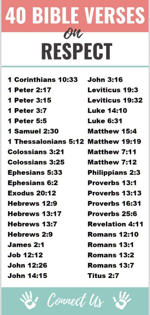 40 Strong Bible Scriptures on Respect – ConnectUS