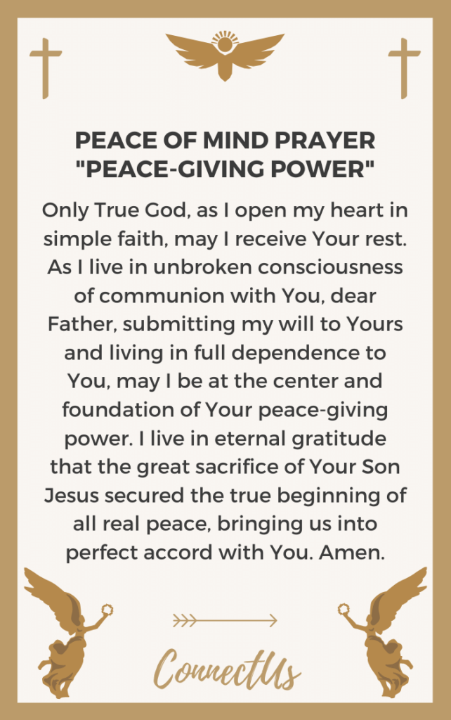 25 Encouraging Prayers for Peace of Mind with Images – ConnectUS