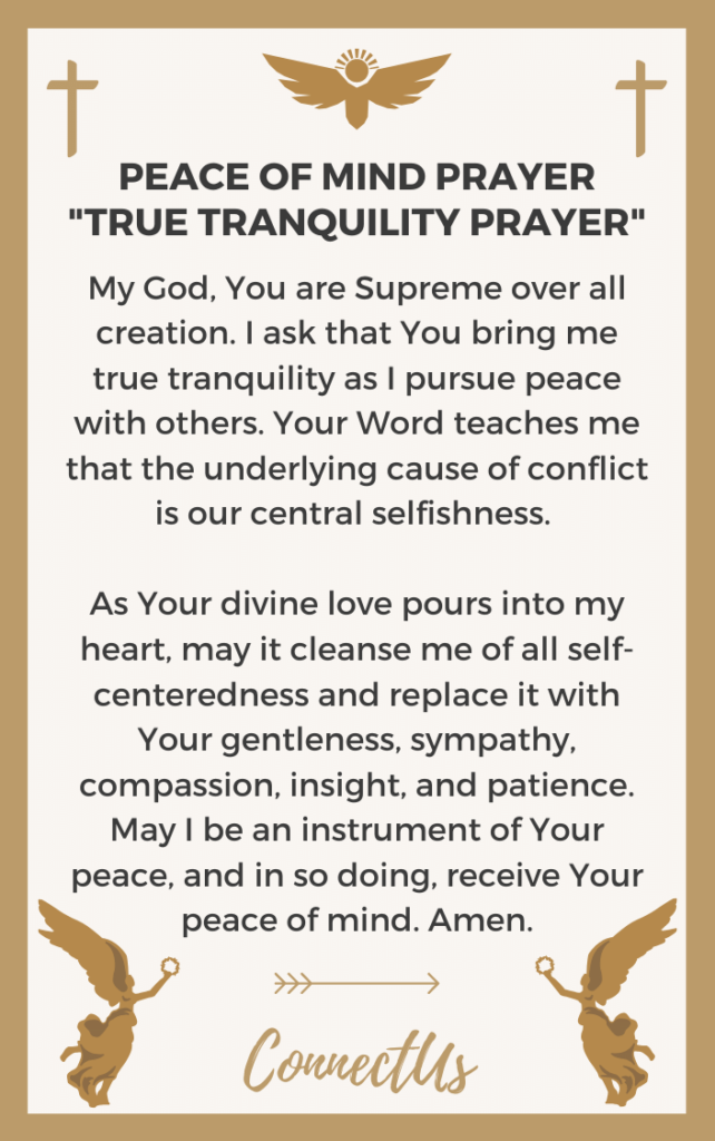 25 Encouraging Prayers for Peace of Mind with Images – ConnectUS