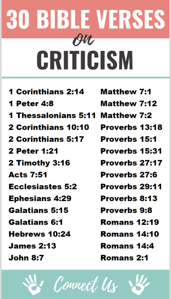 30 Best Bible Scriptures on Criticism – ConnectUS