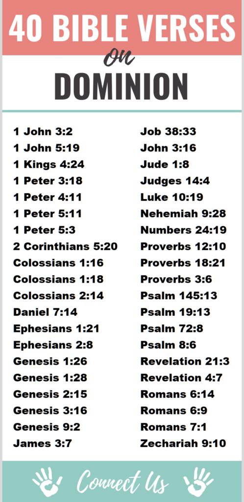 40 Powerful Bible Scriptures on Dominion and Authority – ConnectUS