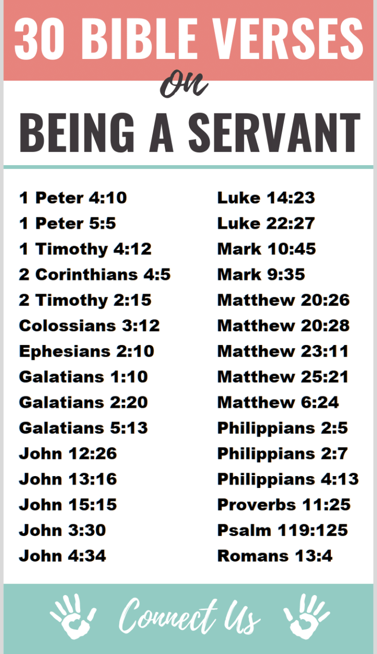 30 Compelling Bible Scriptures on Being a Servant – ConnectUS