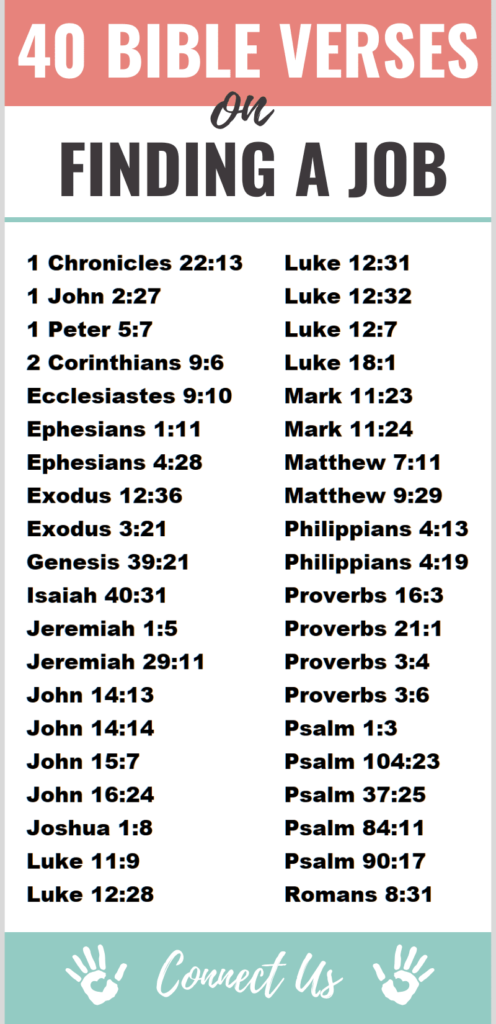 40 Encouraging Bible Scriptures on Finding a Job – ConnectUS