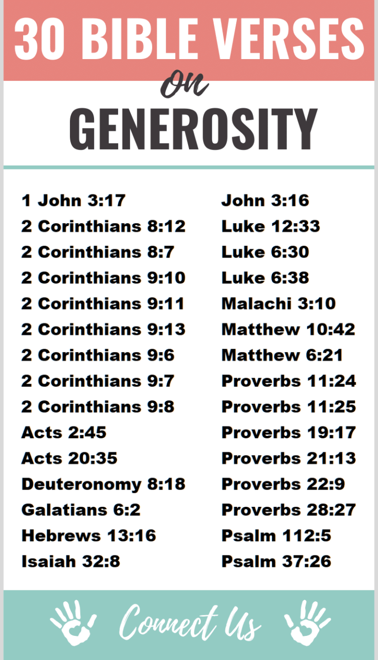 30 Powerful Bible Scriptures on Generosity – ConnectUS