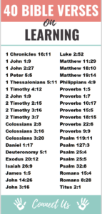 40 Encouraging Bible Scriptures on Learning – ConnectUS