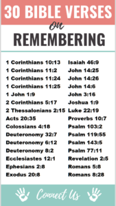 30 Strong Bible Scriptures on Remembering – ConnectUS