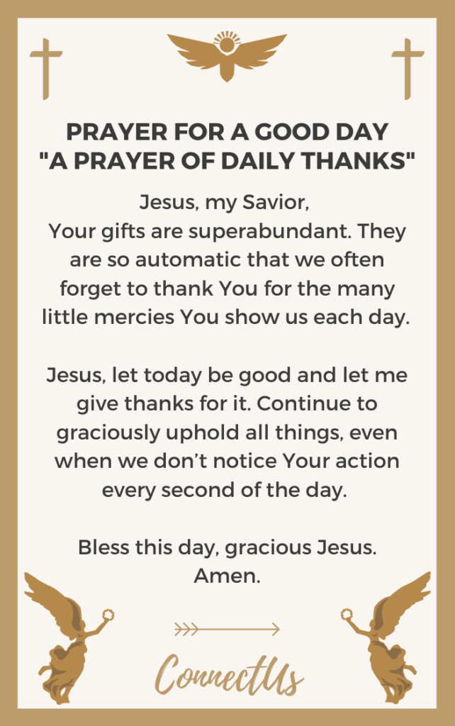25 Inspirational Prayers for a Good Day – ConnectUS