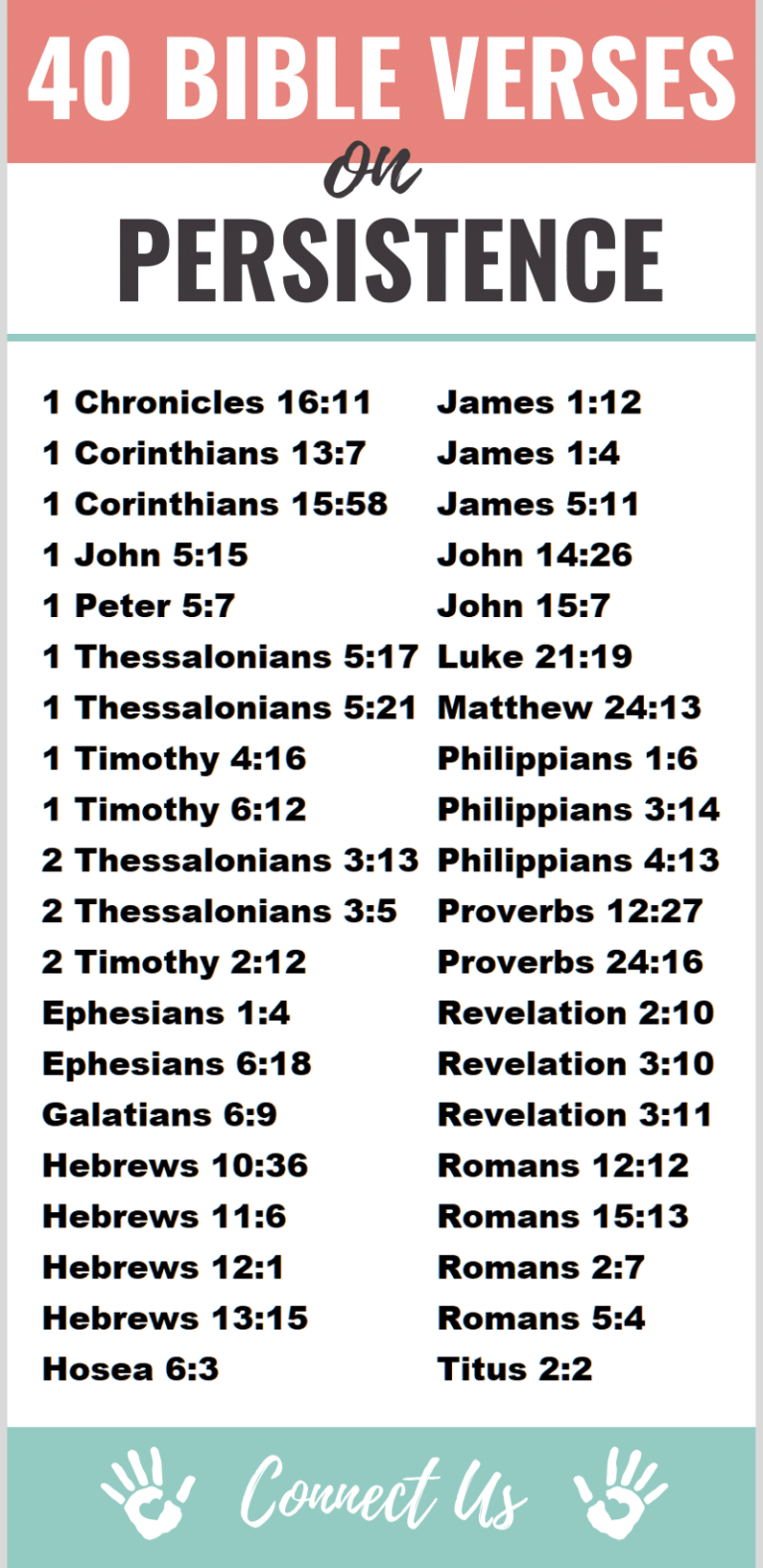 40 Encouraging Bible Scriptures on Persistence – ConnectUS