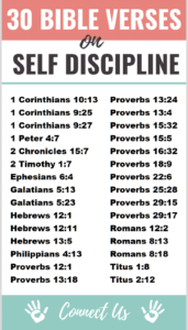 30 Encouraging Bible Scriptures on Self Discipline – ConnectUS