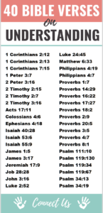 40 Best Bible Scriptures on Understanding – ConnectUS