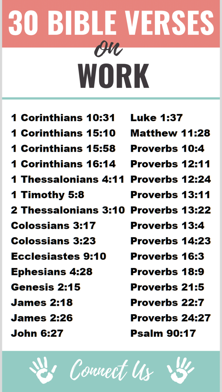 30 Important Bible Scriptures on Work – ConnectUS