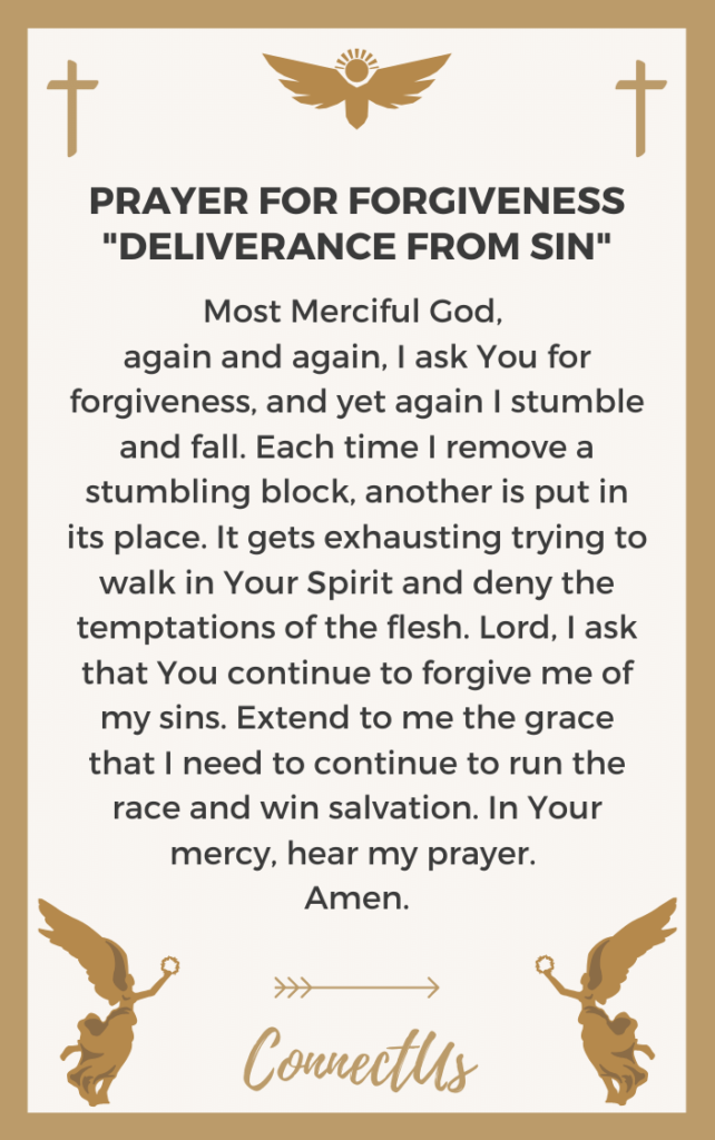 25 Strong Prayers for Forgiveness of Sins – ConnectUS
