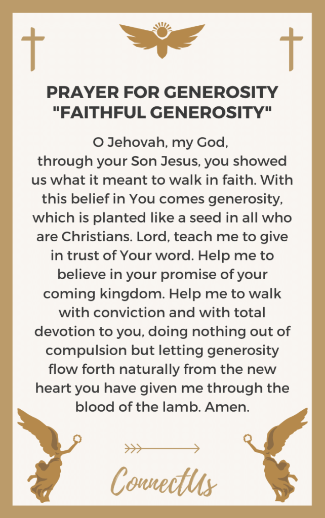 10 Powerful Prayers for Generosity – ConnectUS