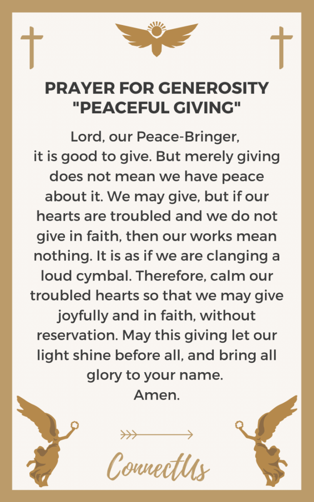 10 Powerful Prayers for Generosity – ConnectUS
