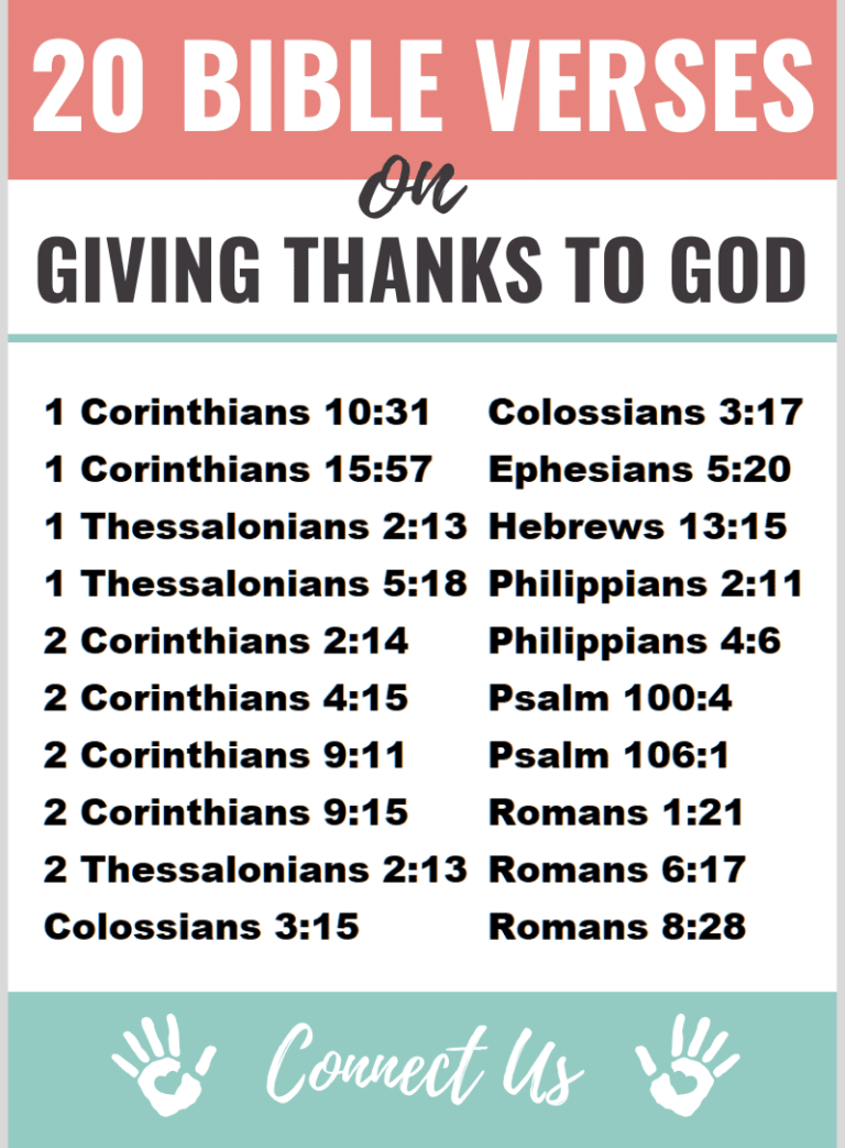 20 Important Bible Scriptures on Giving Thanks to God – ConnectUS