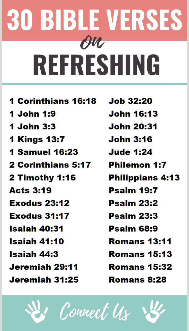 30 Powerful Bible Scriptures on Refreshing – ConnectUS