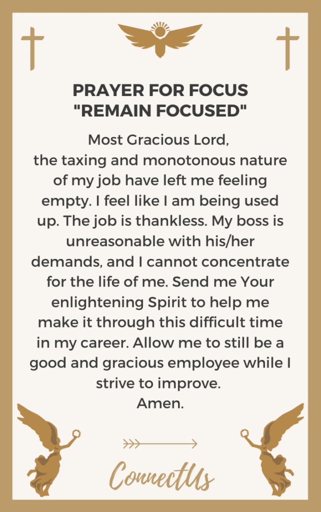 10 Strong Prayers for Focus – ConnectUS