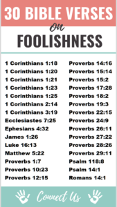 30 Important Bible Scriptures on Foolishness – ConnectUS