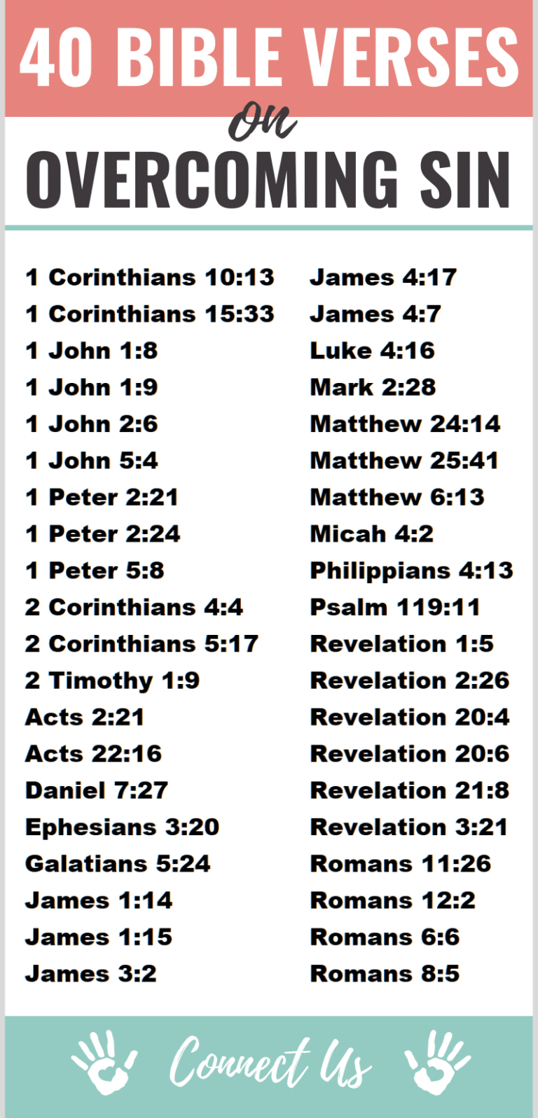40 Encouraging Bible Scriptures on Overcoming Sin – ConnectUS