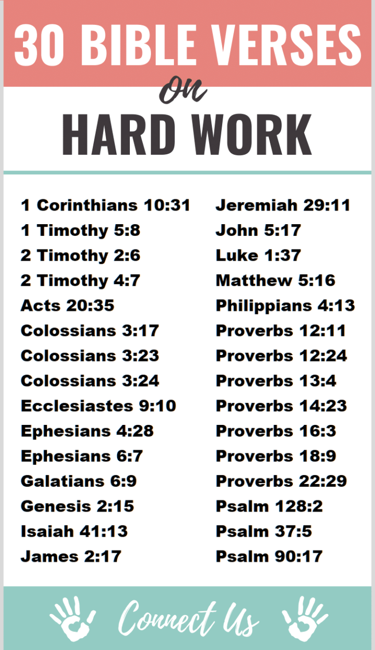 30 Compelling Bible Scriptures on Hard Work – ConnectUS