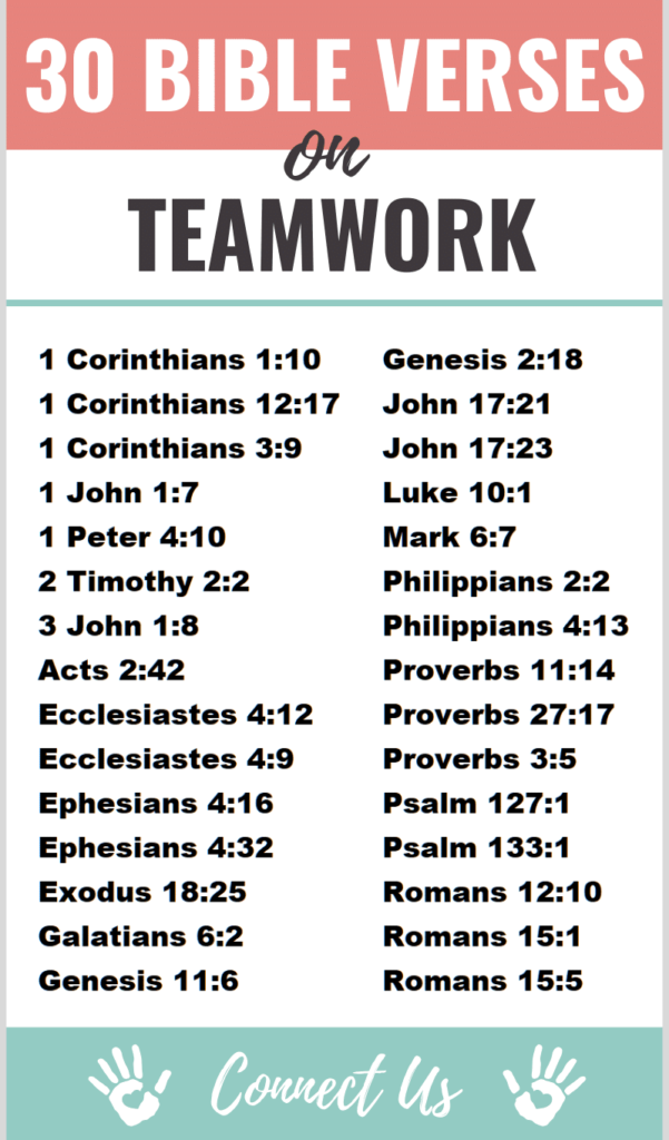 30 Best Bible Scriptures on Teamwork – ConnectUS