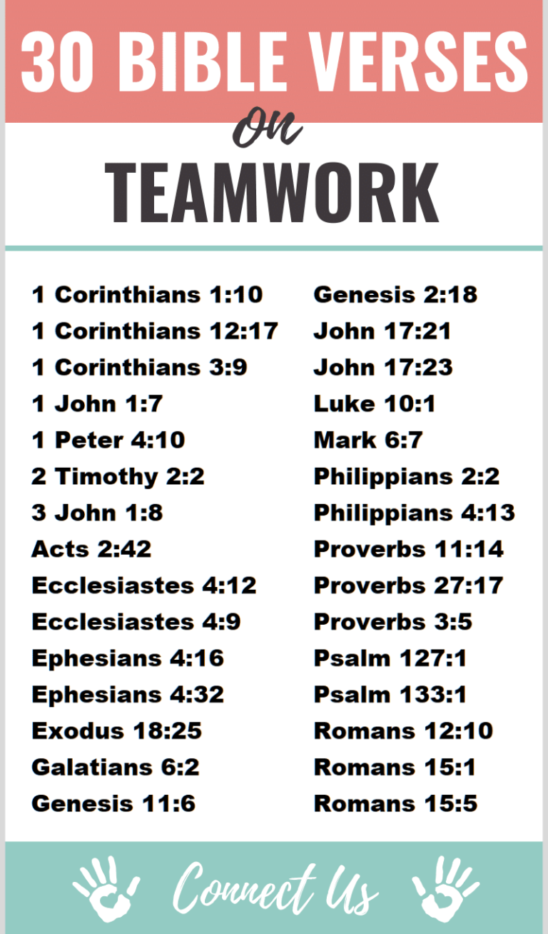 30 Best Bible Scriptures on Teamwork – ConnectUS